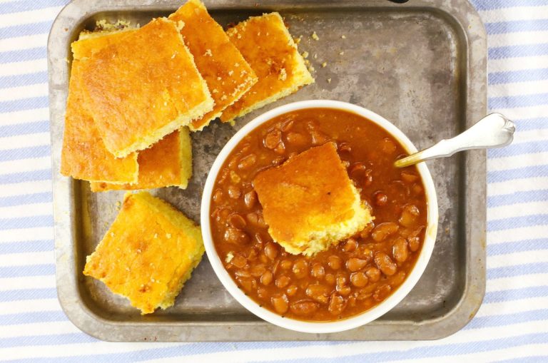 Crockpot beans and cornbread