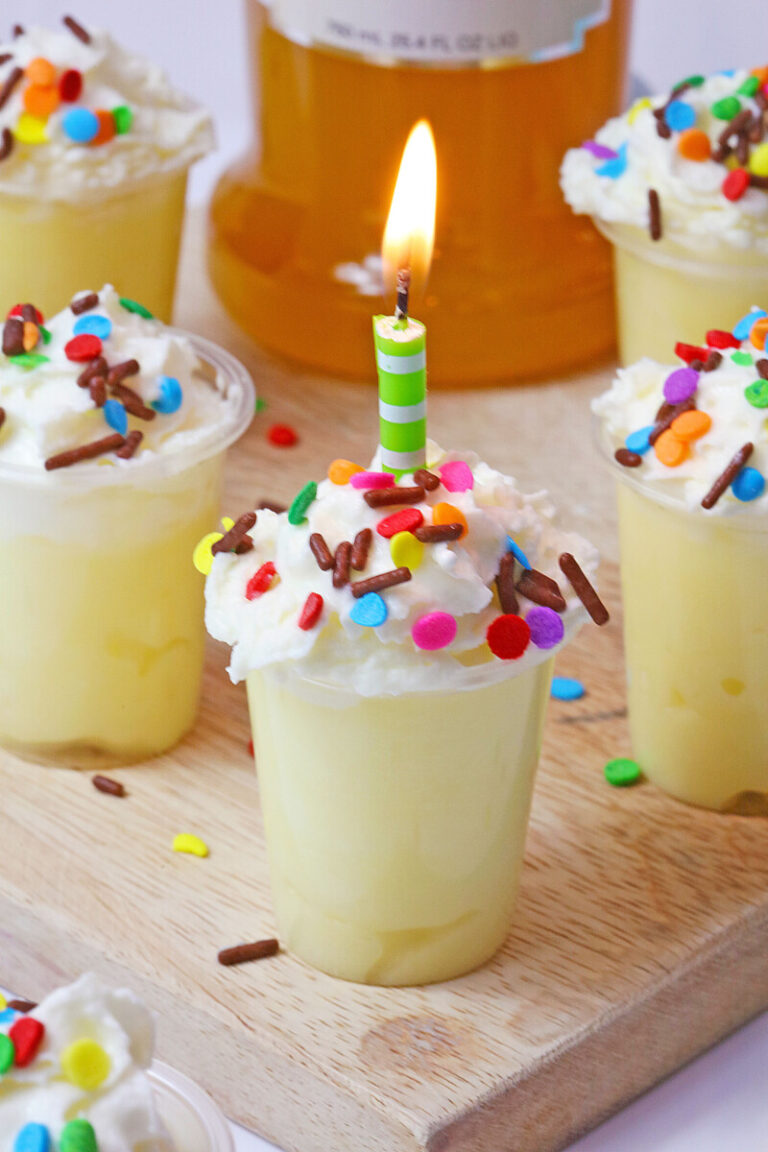 Birthday Cake Pudding Shots