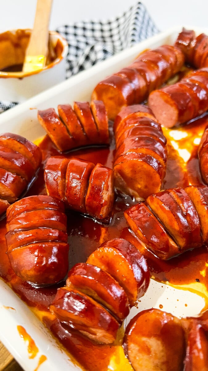 Oven-Baked BBQ Hasselback Kielbasa